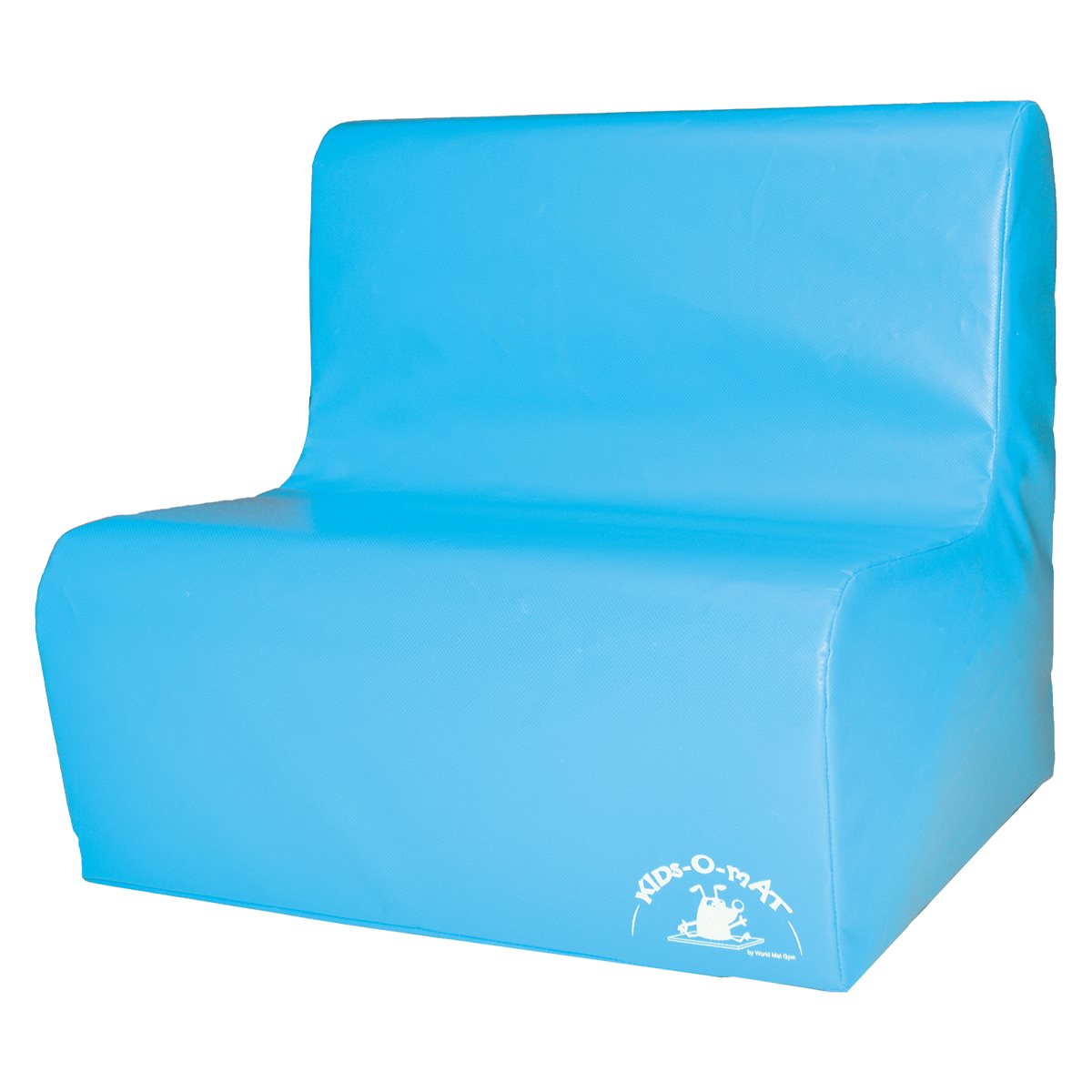 Foam chair for 2 children, cyan