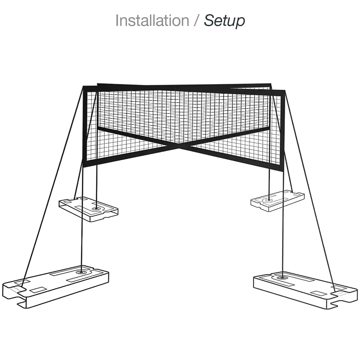 «Crossnet» Volleyball Game Set Indoor Bases