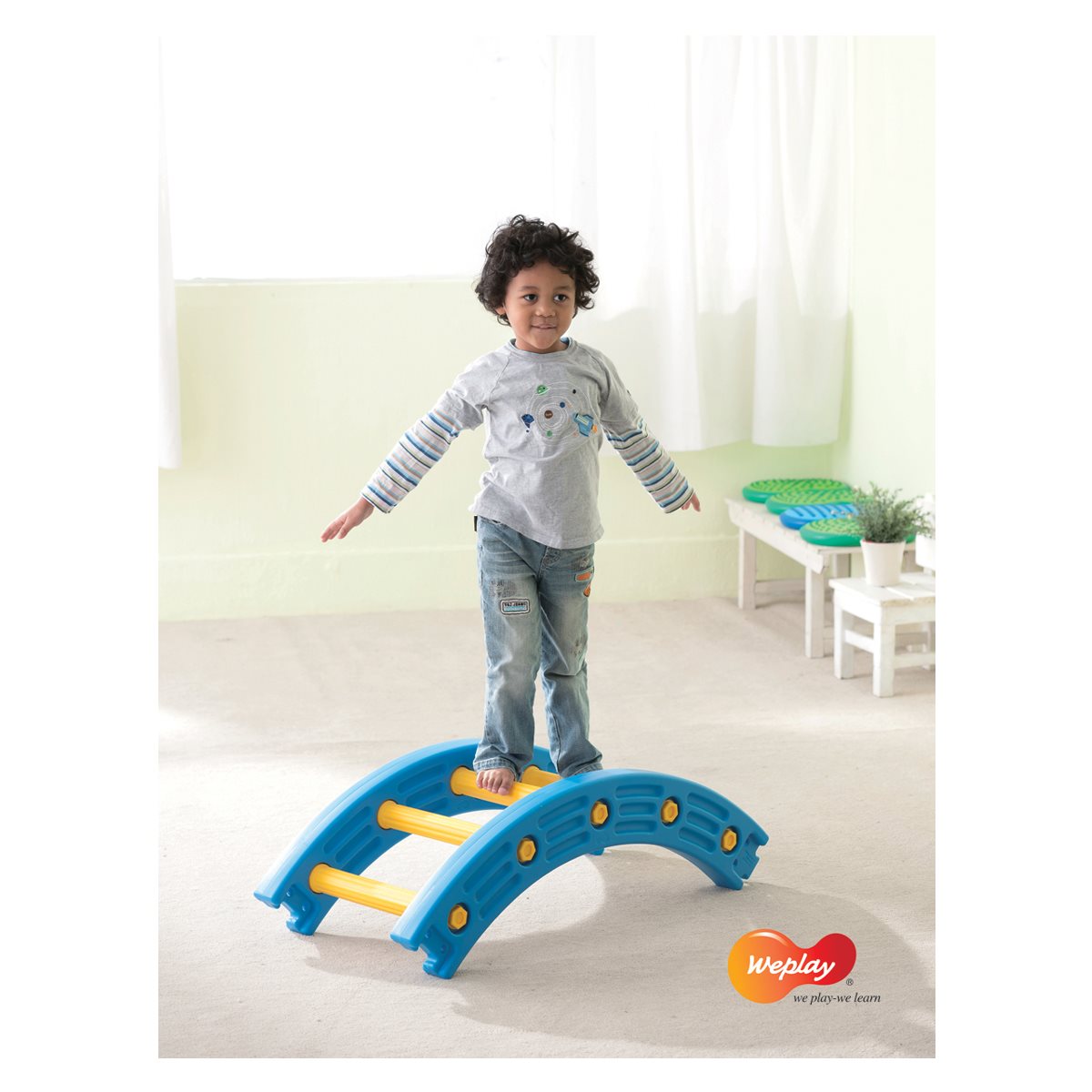 WePlay® «Go-Go Balance Fun» Balance Course Creation Set, Half Circle of ...