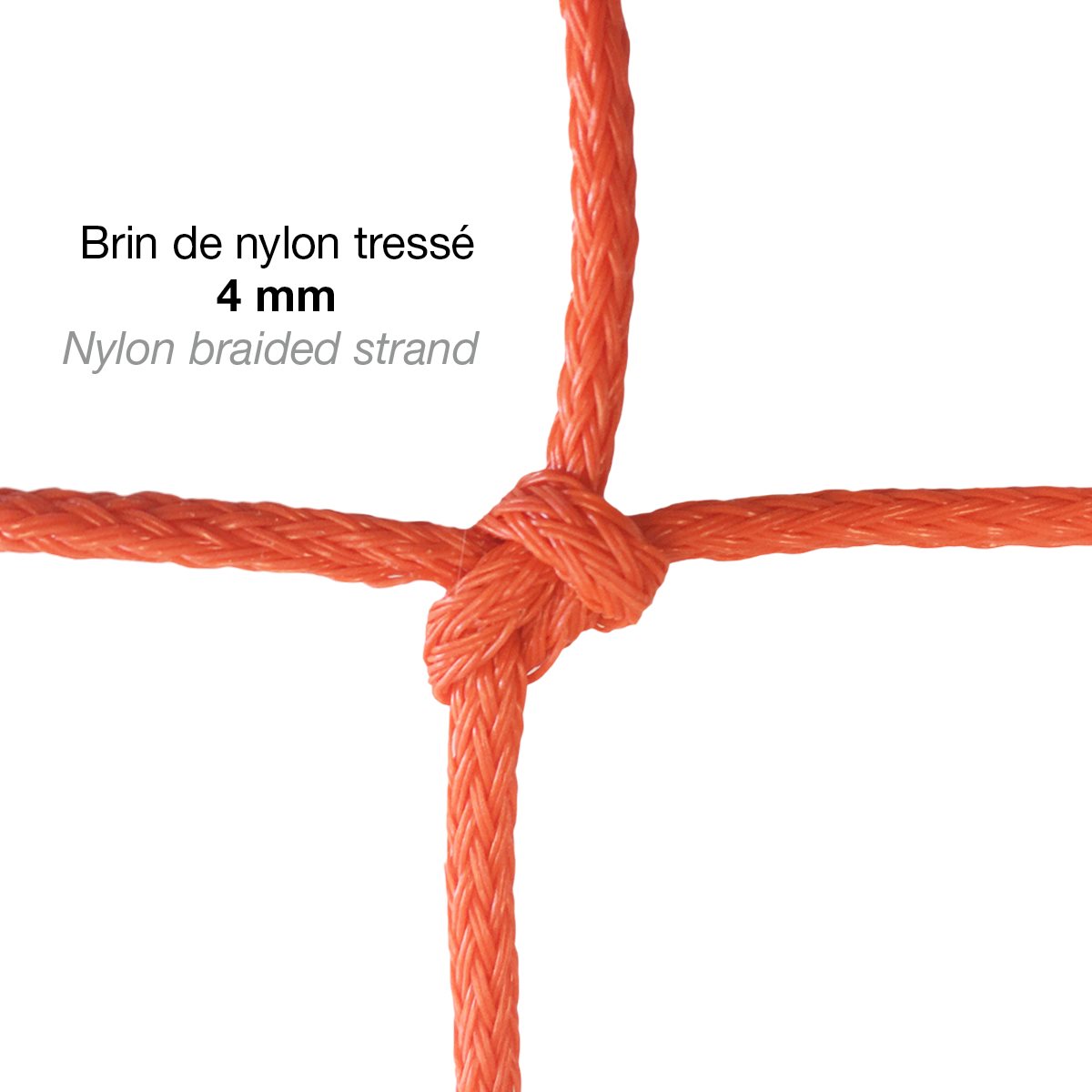 Pair of Orange Nets for Senior Soccer Goals, 4 mm, 8' x 24' x 4' x 10'